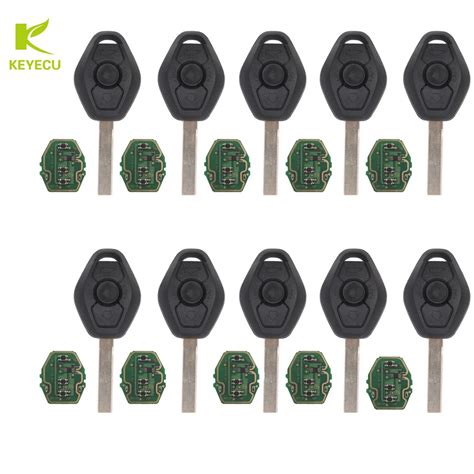 KEYECU PCS Replacement Remote Head Chip Key Keyless Entry Button FOB Transmitter Diamond