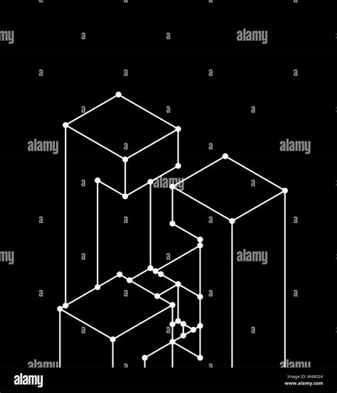 Blockchain Network Isolated Cyber Concept Matrix Block Chain Vector