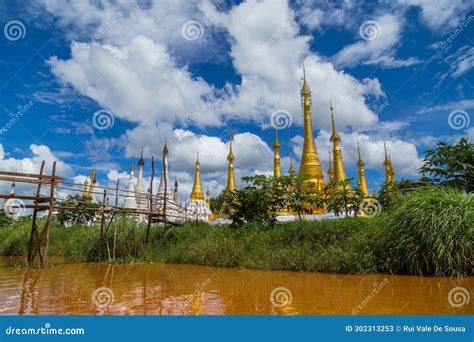 Shwe Inn Thein Pagoda Stock Image Image Of Landscape 302313253