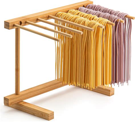Amazon Wooden Pasta Drying Rack With 8 Bars Easy To Transfer For