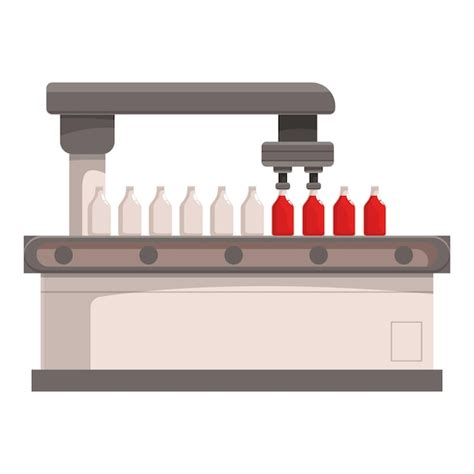 Premium Vector Industrial Robot Filling Bottles On Conveyor Belt In