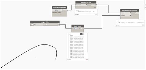 nurbscurve and curve pointatparameter lists logic dynamo