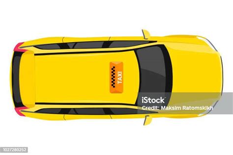 タクシー車トップ表示アイコン屋根フラット スタイル ベクトル イラスト白い背景で隔離のチェッカー トップ ライト ボックスと黄色いタクシー