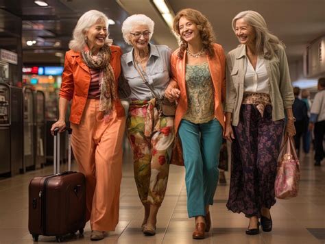 Premium Ai Image A Group Of Smiling And Happy Older Adult Women With