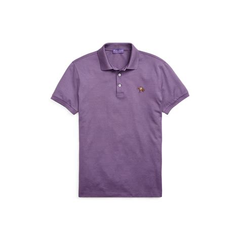 Ralph Lauren Purple Label Cotton Custom Slim Fit Piqué Polo in Purple