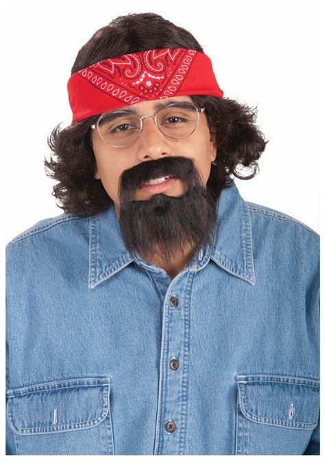 Tommy Chong Costume Beard And Wig Set