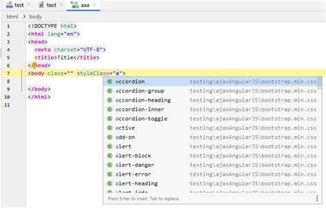 Css Class Names Autocompletion For Attributes Other Than Class Ides