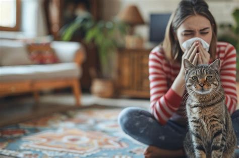 Cat Allergy Symptoms Premium Ai Generated Image