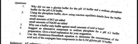 Solved Questions 1 Why Did We Use A Glycine Buffer For The