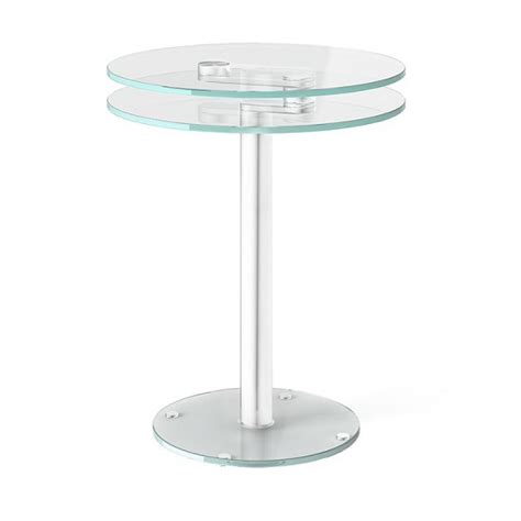 Marcy Swivel Extending Side Table In Clear Glass Furniture In Fashion