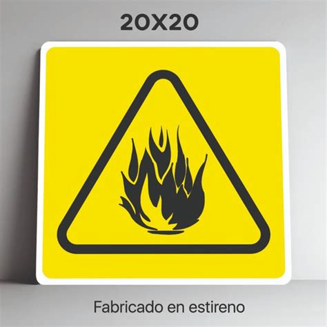 Señalamiento Letrero Icono Liquidos Inflamables 20x20 Meses Sin Intereses