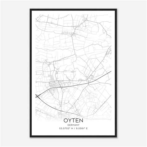 Oyten Germany Map Poster Modern Home Decor Wall Art Print Custom Maps And Posters