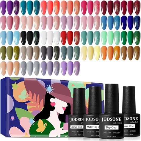 Jodsone 36 Pcs Gel Nail Polish Set Gel Nail Kit With 32 Colors Gel Polish Kit Base Coat No Wipe