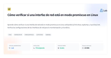 Cómo Verificar Si Una Interfaz De Red Está En Modo Promiscuo En Linux Labex