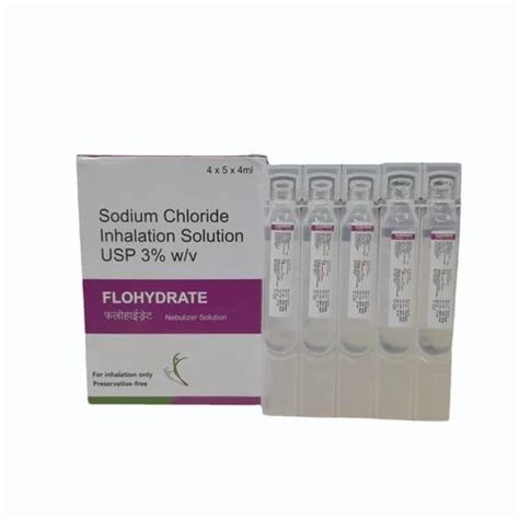 Flohydrate Usp 3 W V Sodium Chloride Inhalation Solution 20 Ml Packaging Size 4 5 2ml At Rs