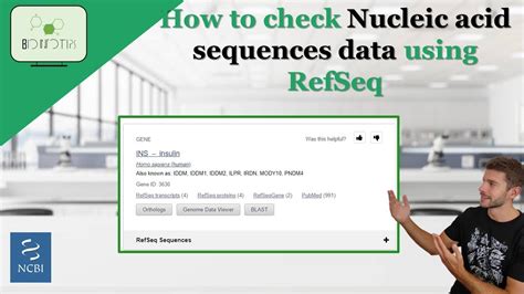 How To Check Nucleic Acid Sequences Data Using Refseq Nucleicacids Bioinformatics Refseq