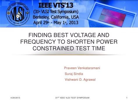 Ppt Finding Best Voltage And Frequency To Shorten Power Constrained Test Time Powerpoint