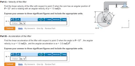 Part A Velocity Of The Lifter Find The Linear
