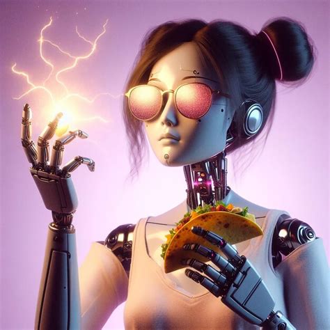 Premium Photo Beautiful Japanese Robot Girl Drinking Light Orange