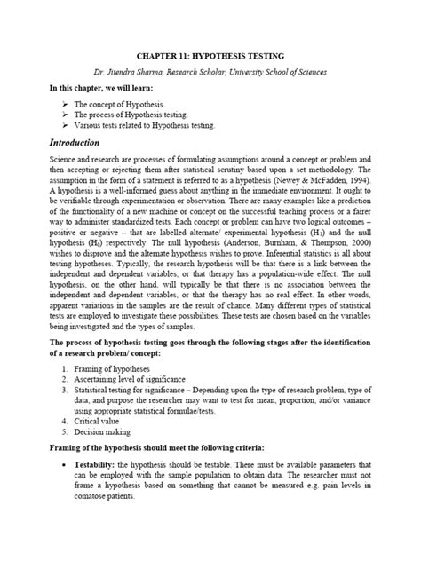 Hypothesis Testing Edited Pdf