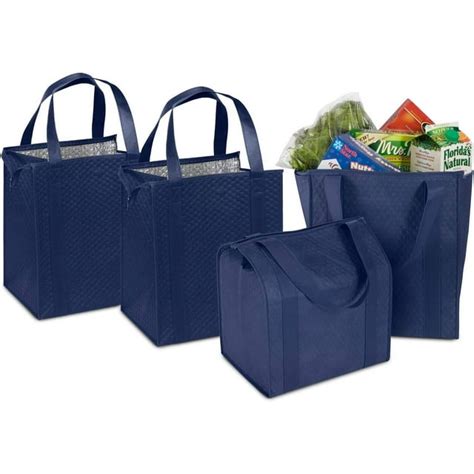 Large Insulated Shopping Bag 4 Pack Strong Reusable Insulated