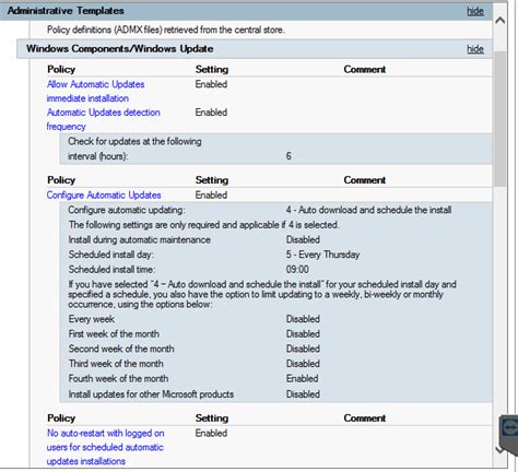 Solved Windows Updates New GPO Feature To Schedule Which Week Not Working Experts Exchange