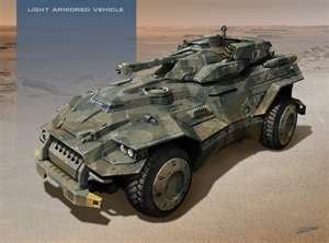 Light Armored Vehicle In Desert