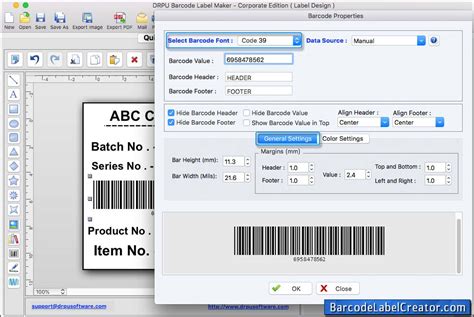 Mac Barcode Label Creator Corporate Edition Creates Barcode Labels On Mac
