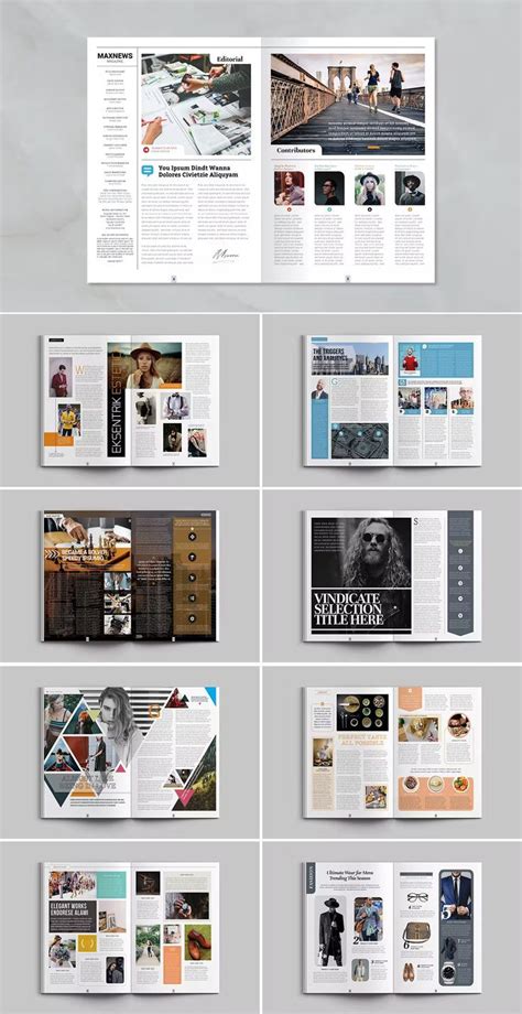 Stylish Magazine Template Indesign Indd And Idml Newsletter Design Layout Magazine Layout