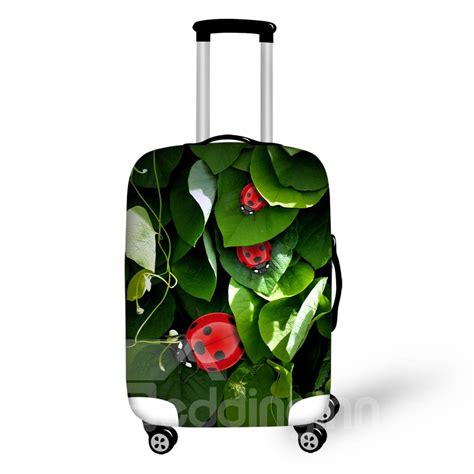 Green Leaves Ladybug Live Natural Washable Spandex 3d Printed Luggage Beddinginn Main