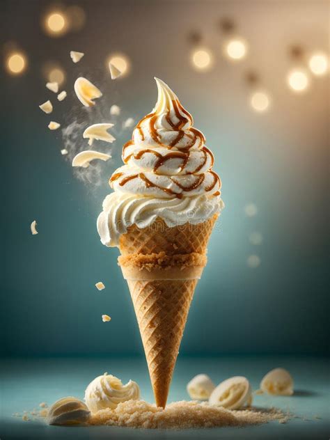 Delicious Vanilla Ice Cream Cone Is A Classic Summertime Treat Crispy