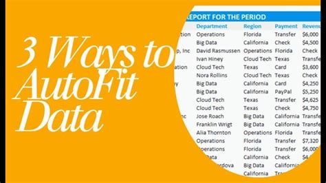 Auto Fitting Data In Excel Youtube