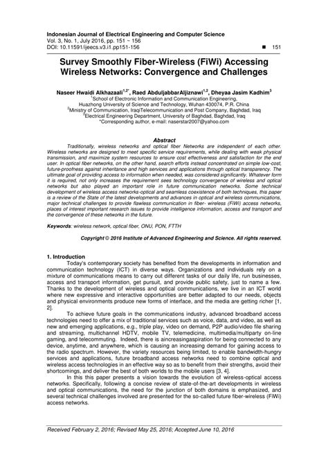 Pdf Survey Smoothly Fiber Wireless Fiwi Accessing Wireless Networks