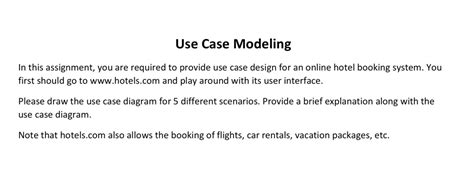 Use Case Modeling In This Assignment You Are Chegg