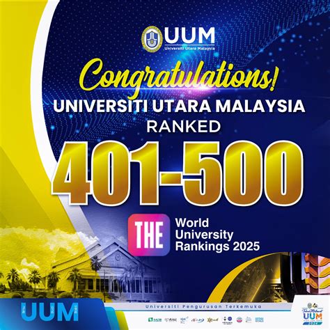 Uum Terus Cemerlang Diiktiraf Ketiga Terbaik Di Malaysia Dan 500 Universiti Terbaik Dunia Uum