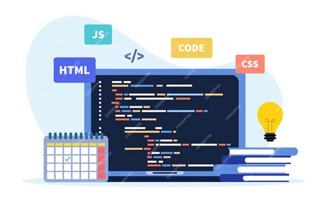 Premium Vector Web Development And Coding Programming Languages Css Html Js Program Code