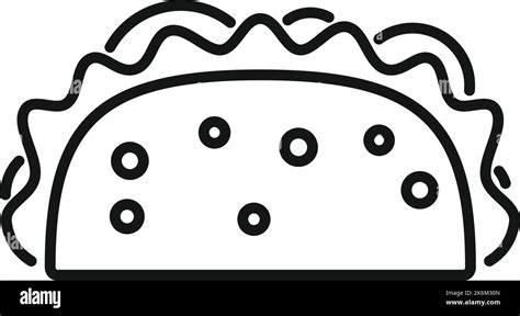 Mexico Taco Icon Outline Vector Tortilla Food Tacos Beef Stock Vector
