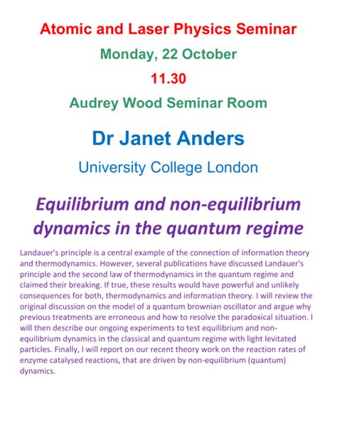 Equilibrium And Non Equilibrium Dynamics In The Quantum Regime