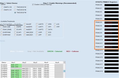 Pinmux1030 Setting At Nor Boot Of C6746 Processors Forum Processors Ti E2e Support Forums