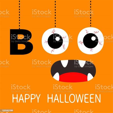즐거운 할로윈 보내세요 단어 부 텍스트 매달려 피 묻은 맥 시선 짜증 비명 입 송곳 니입니다 대시 선 실입니다 인사말 카드입니다