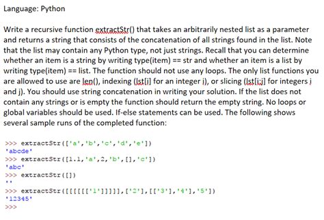 Solved Language Python Write A Recursive Function