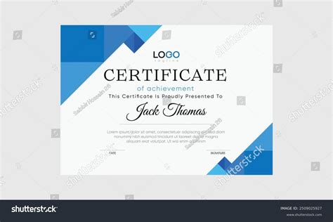 Vector Abstract Certificate Simple Certificate Background Stock Vector