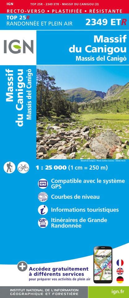 Top 25 Map 2349 Etr Resistant Canigou Massif Pyrenees Ign