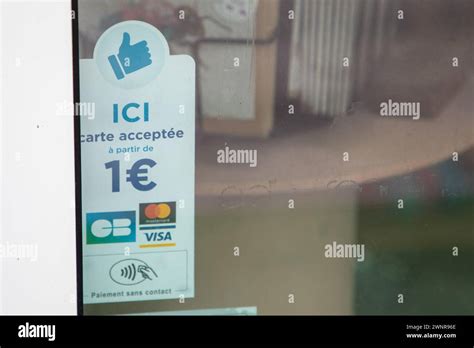 Bordeaux France 02 29 2024 CB Mastercard Visa Contactless Payment