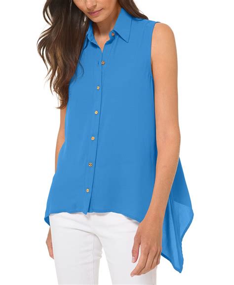 Michael Kors Sleeveless Handkerchief Hem Top And Reviews Tops Women