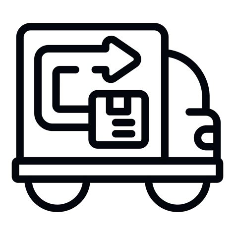 Truck Return Product Icon Outline Vector Box Shipment 19052858 Vector Art At Vecteezy