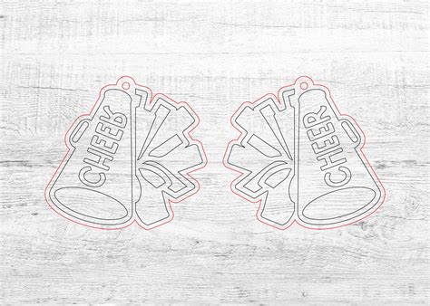 Cheer Dangle And Stud Earring Svg Keychain Svg Etsy