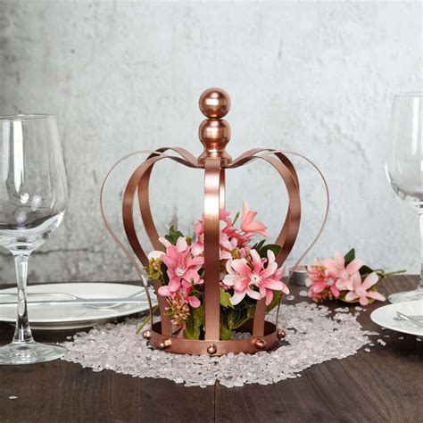 Metal Royal Crown Cake Topper 9 Rose Gold Efavormart