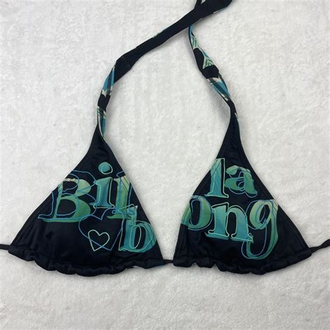 Billabong Womens Blue And Green Bikini And Tankini Tops Depop