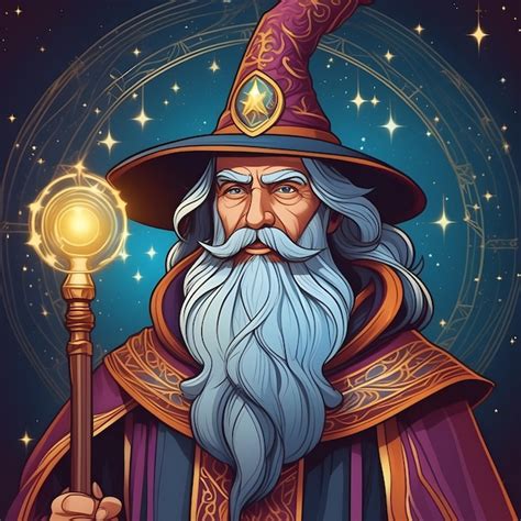 Premium Ai Image Wizard In A Hat With A Long White Beard And Gray Hair